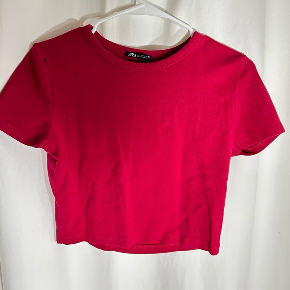 Zara | Tops | Zara Basic Red Cropped Top | Poshmark